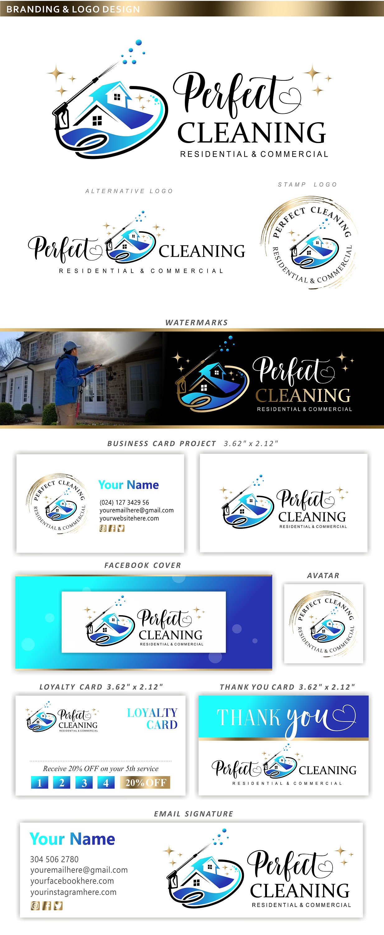Cleaning Service Logo, Power Wash Logo, High Pressure Water Cleaner ...