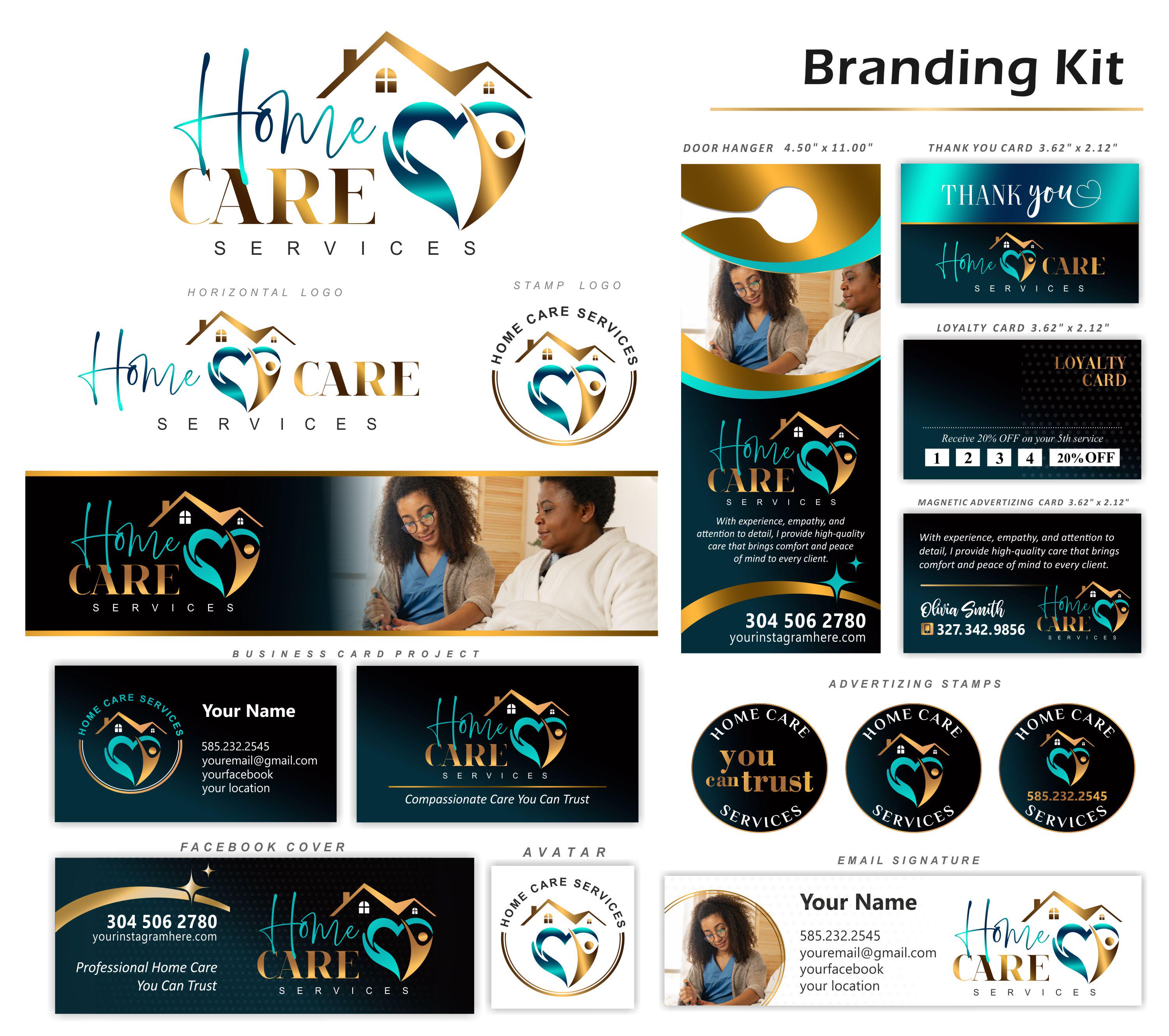 Premade Home Healthcare Logo, Branding Kit (digital Files) 641 - Etsy