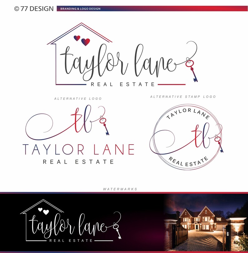 Real Estate Logo Design Branding Kit Realty Logo Real | Etsy