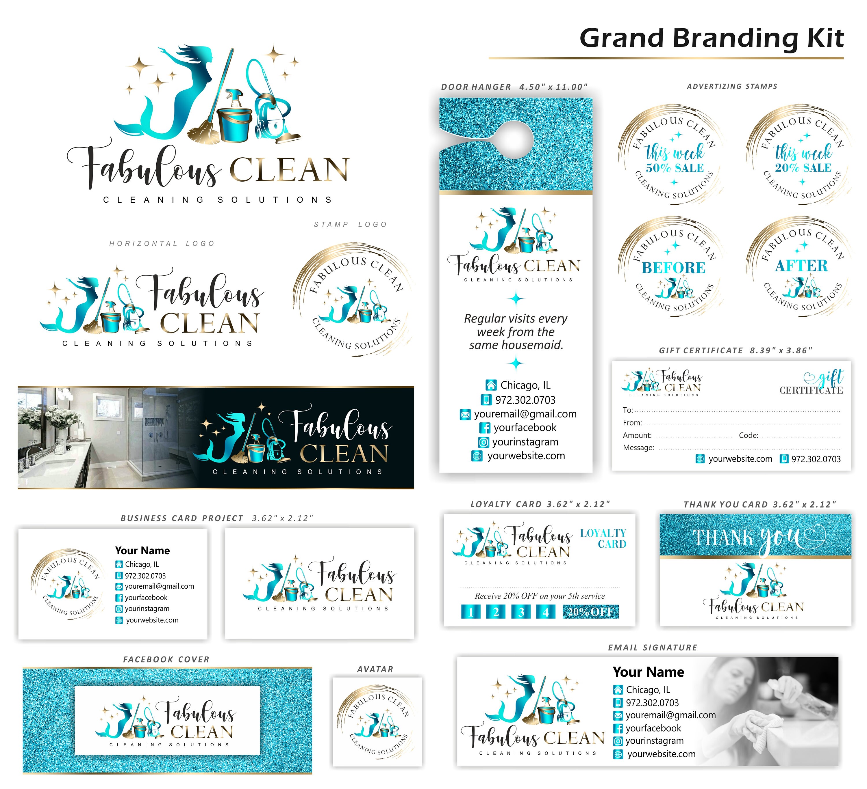 Cleaning Service Logo Design, Mermaid Logo, Home House Cleaning ...