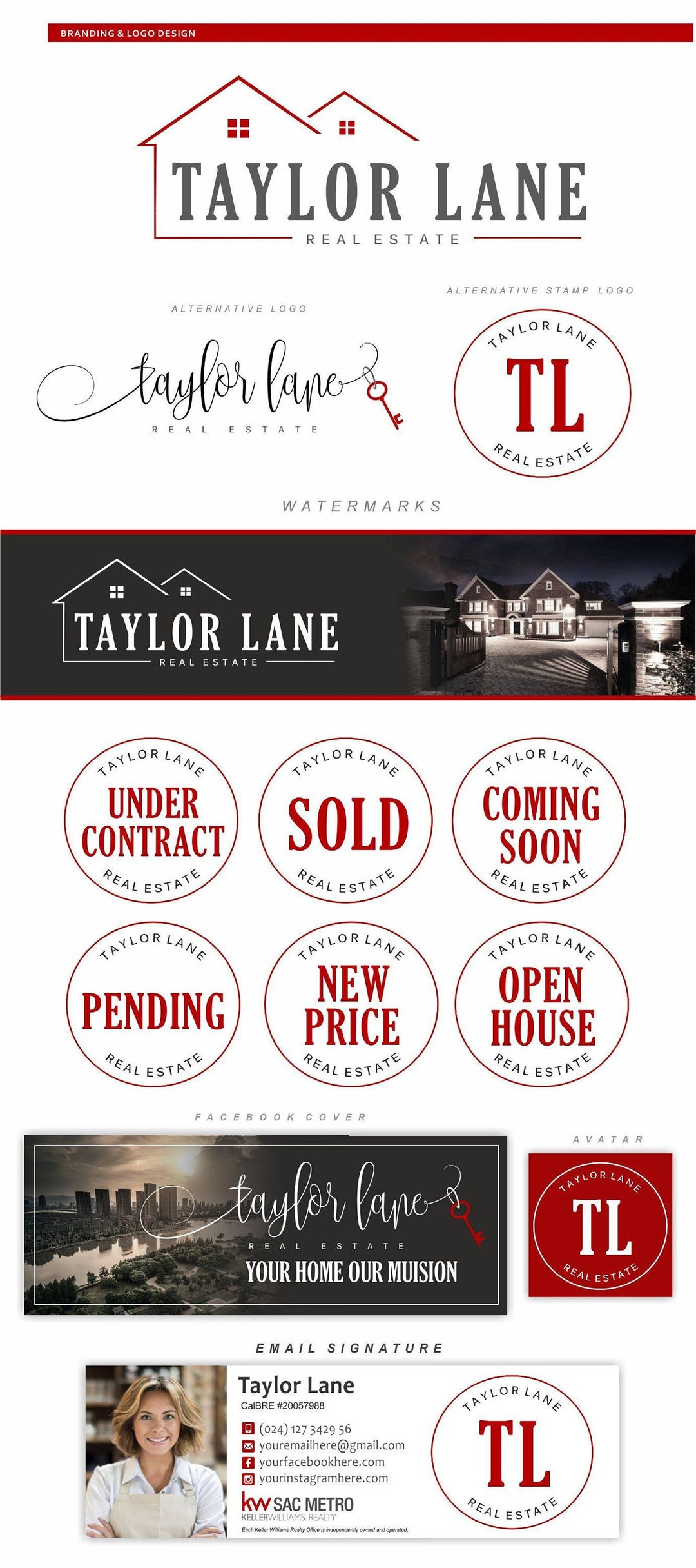 Real Estate Logo Design, Branding Kit, Realtor Logo, Real Estate Agent ...