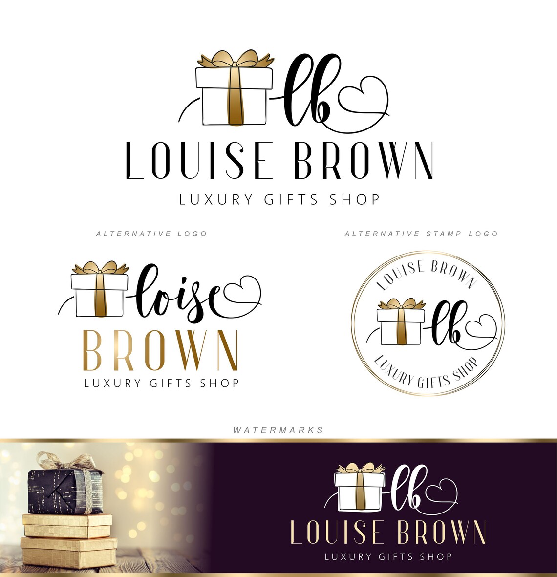 Gift Box Logo Design Gifts Sell Logo Design Gift Store Logo - Etsy