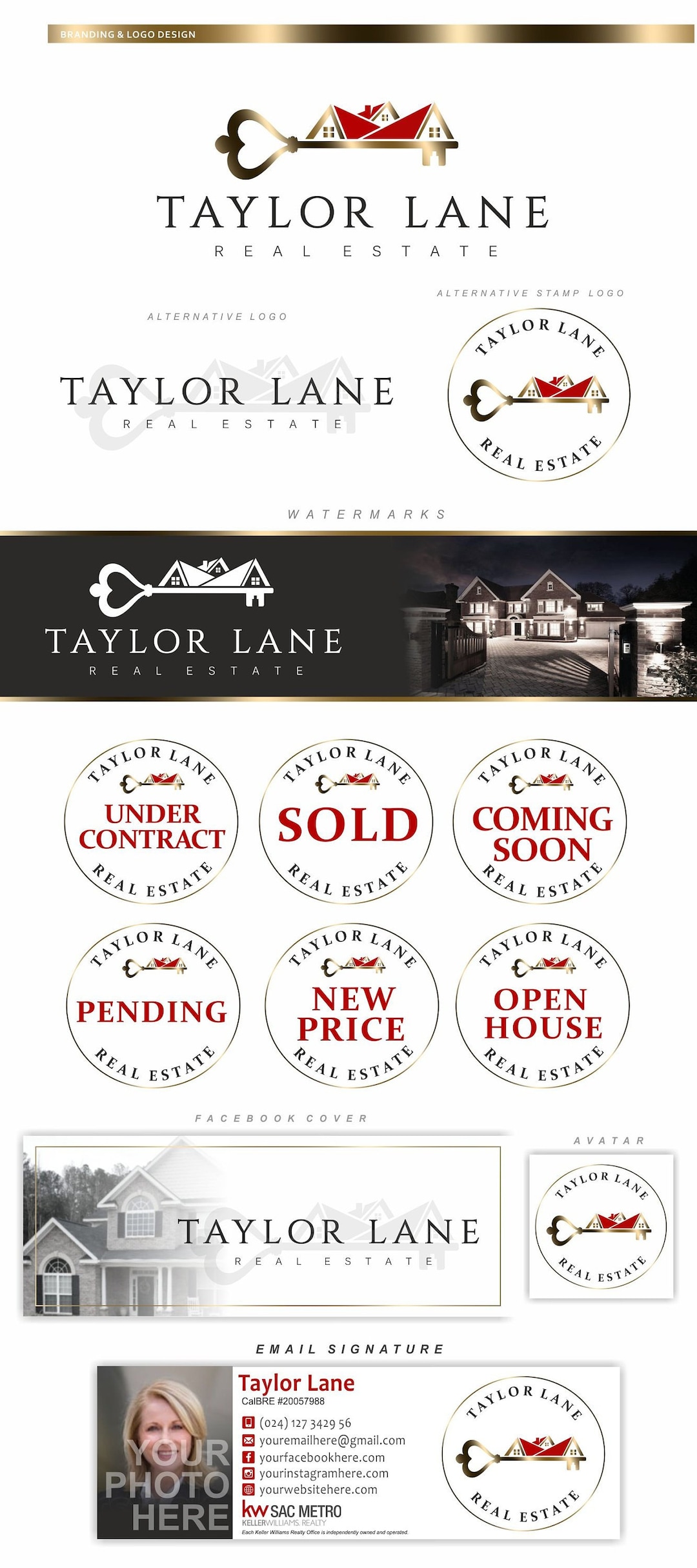 Real Estate Branding Kit, Realtor Logo, Logo Design, Agent Marketing ...