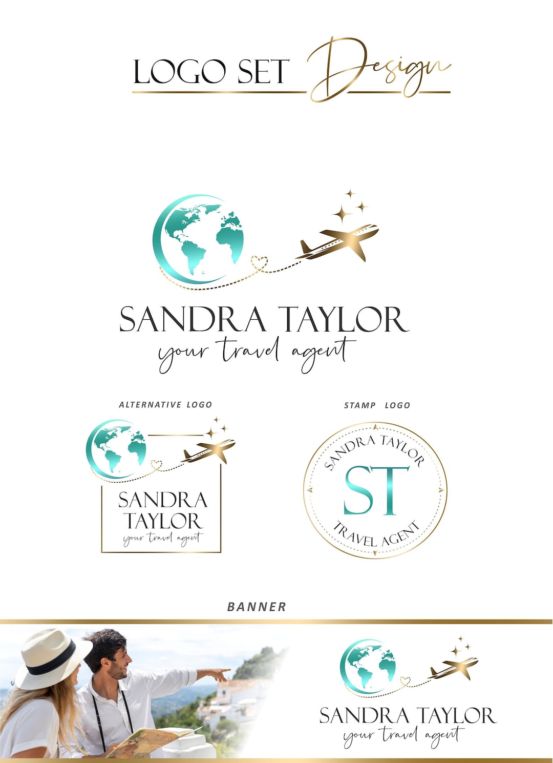 Travel Logo, Adventure Branding Kit, World Map Trip Design, Travel ...