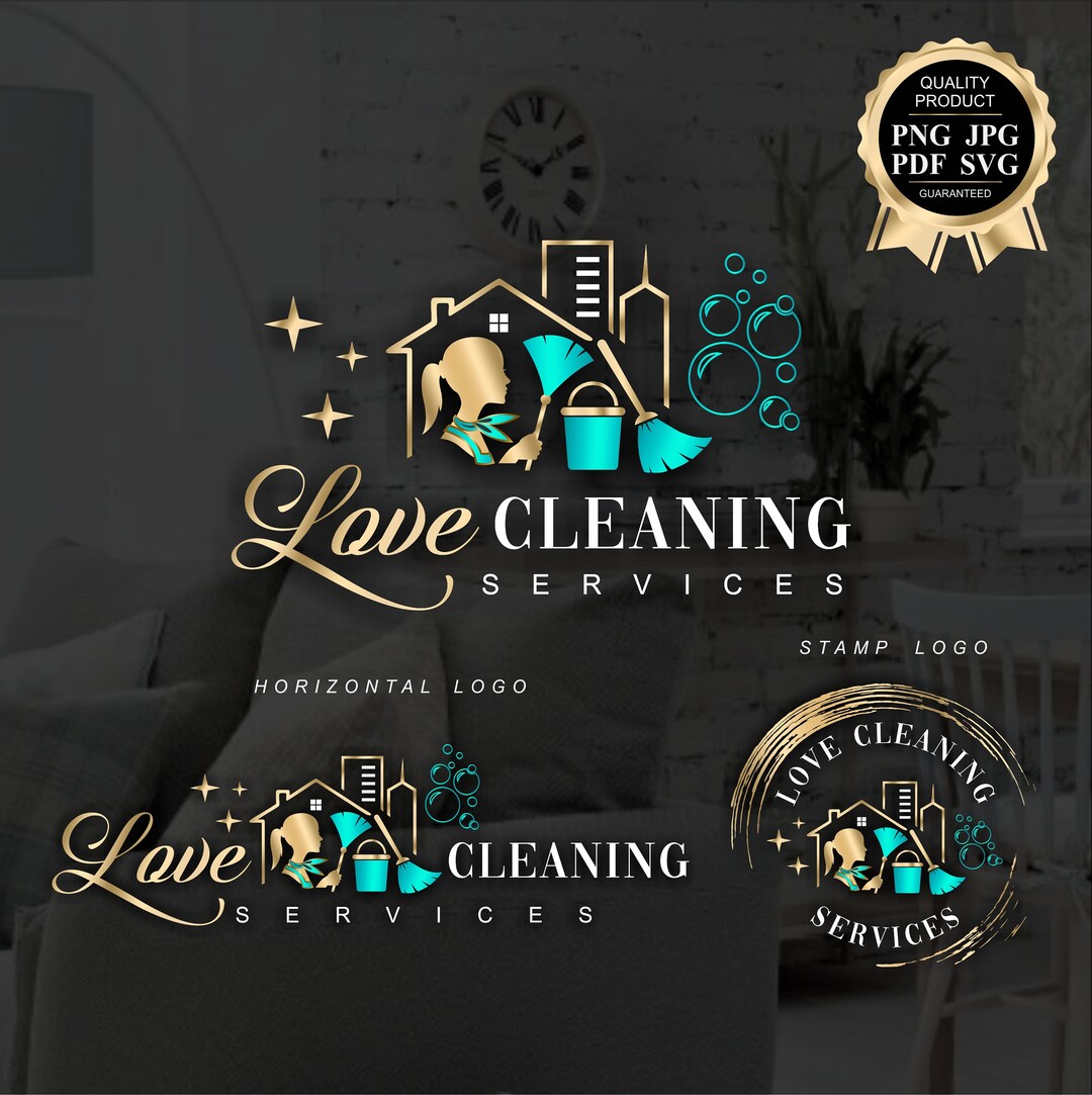 Premade Cleaning Service Logo Design, Branding Kit 571 - Etsy