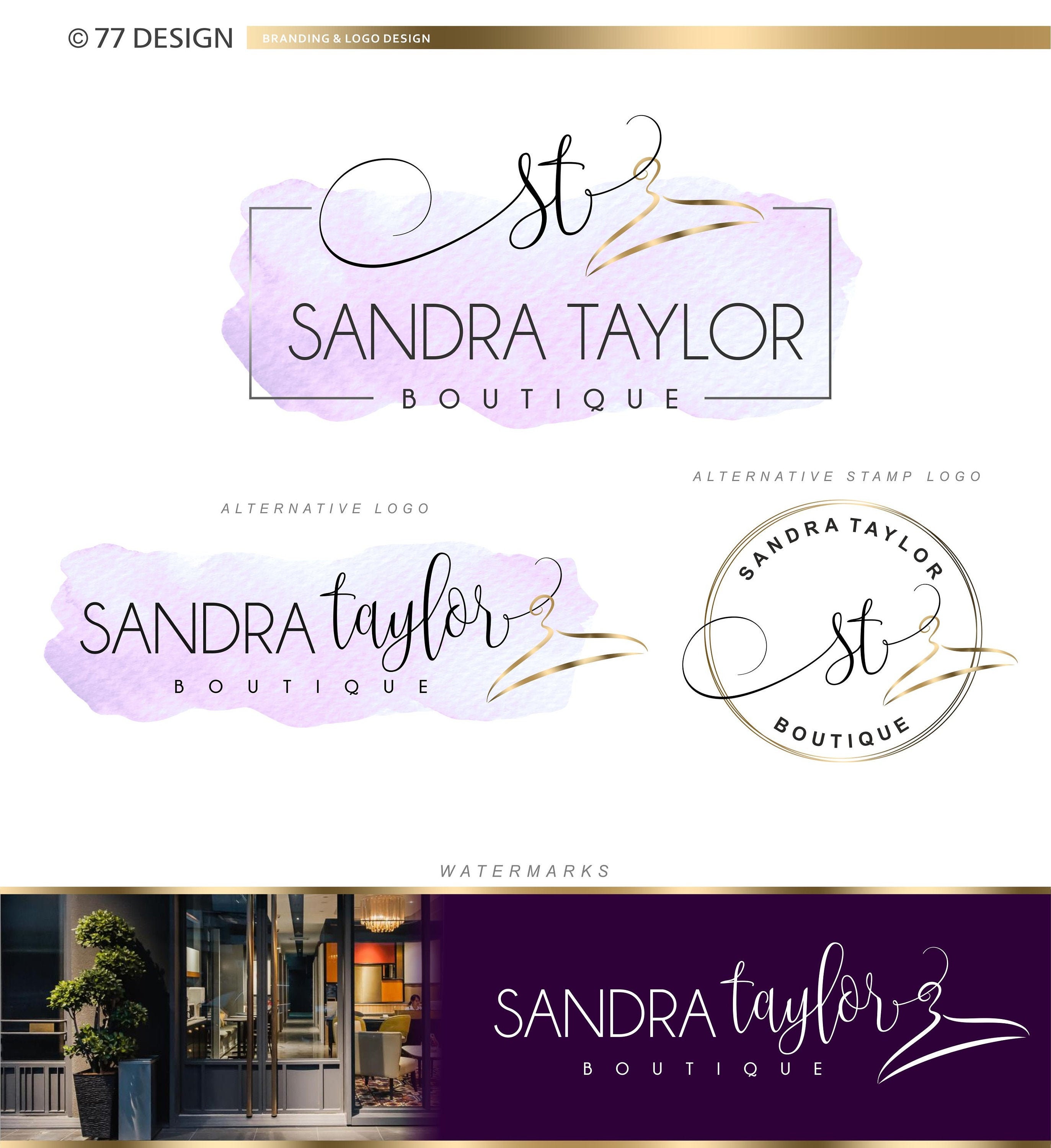 Boutique Logo Package Gold Logo Design Clothing Hanger Logo - Etsy