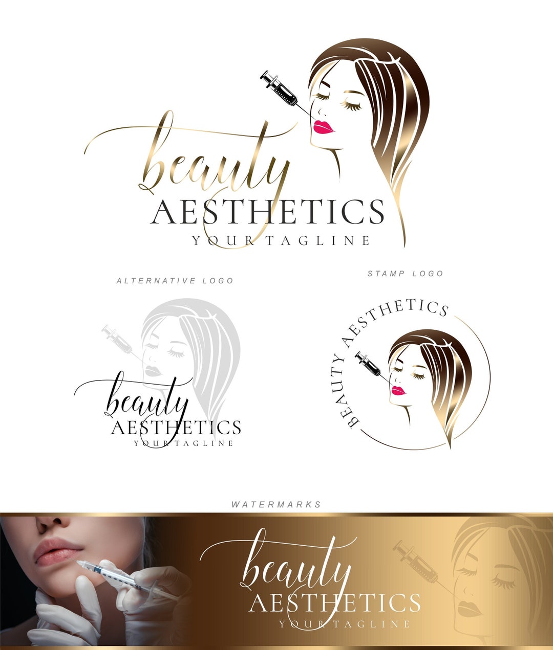 Lip Injection Logo, Medical Cosmetics Logo, Plastic Surgery Logo, Botox ...