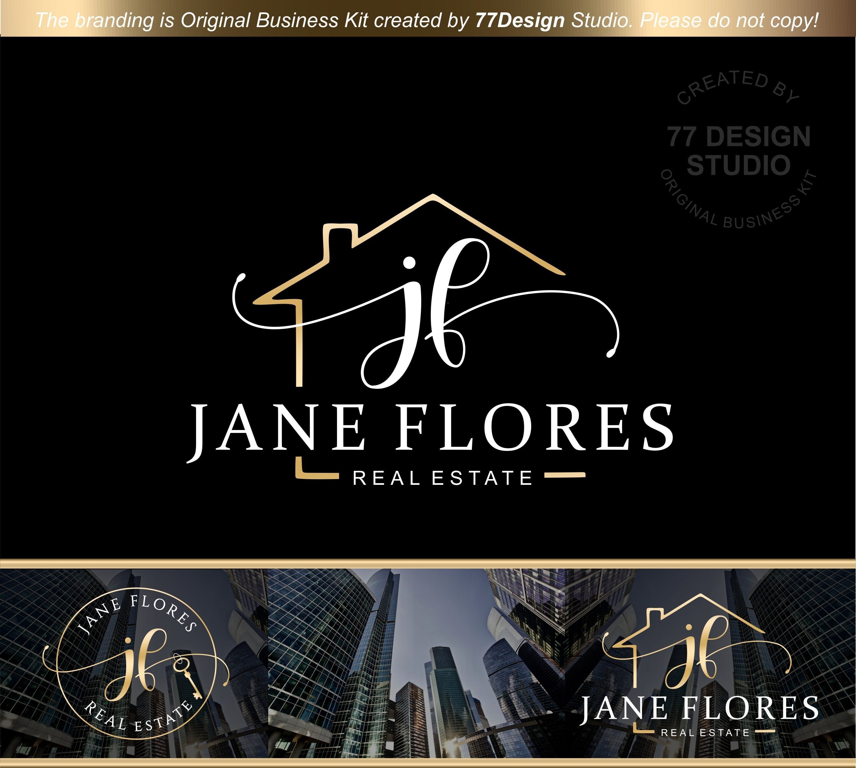 Real Estate Logo Design Branding Kit Realtor Logo Gold - Etsy