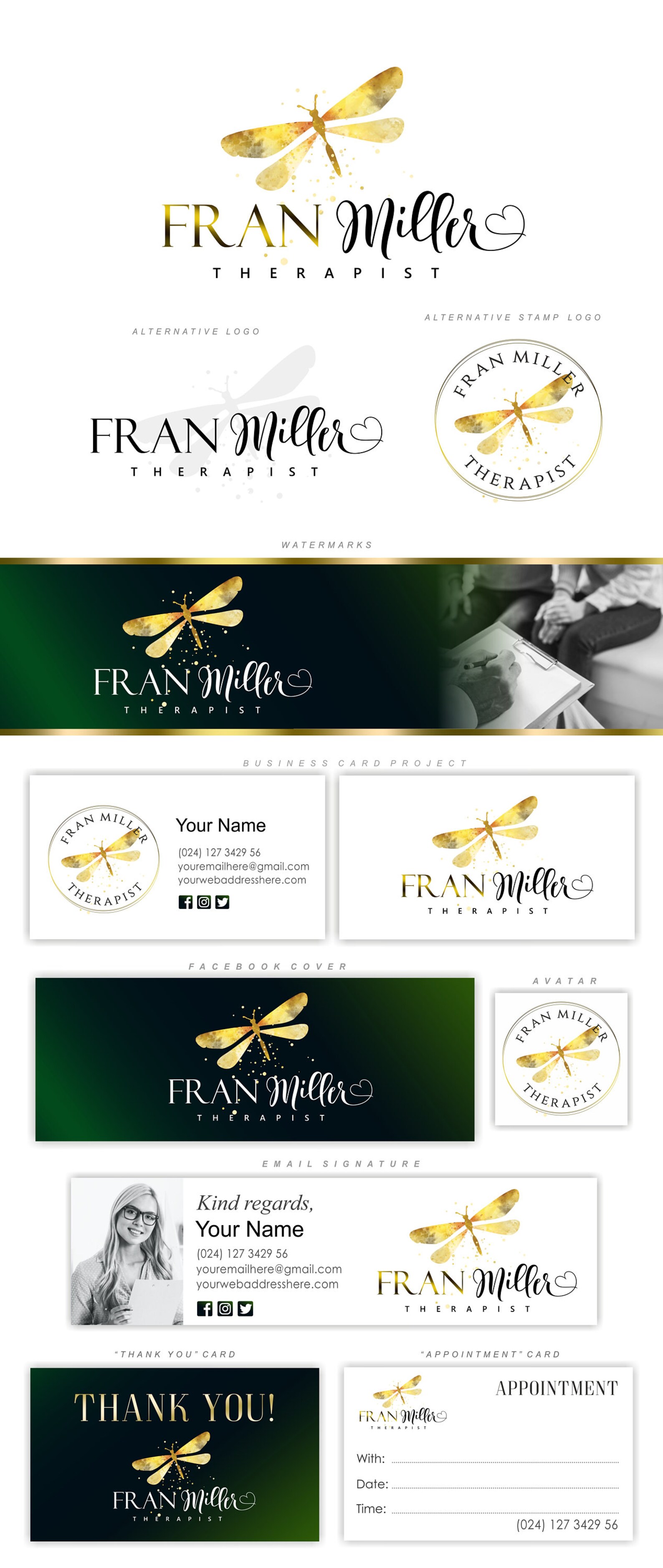 Counseling Practice Logo, Dragonfly Logo, Life Coach Therapy Logo ...