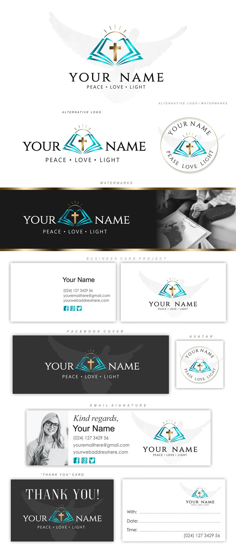 Church Logo Religious Cross Logo Cross Shape Illustrations - Etsy