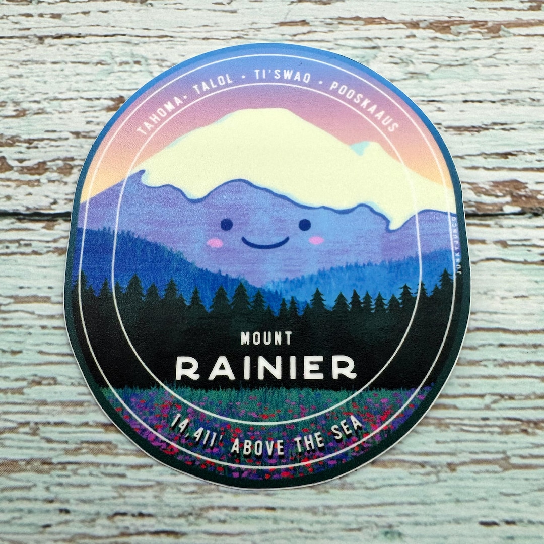 Mount Rainier | Mountain Sticker, Hiking Sticker, PNW, Pacific ...