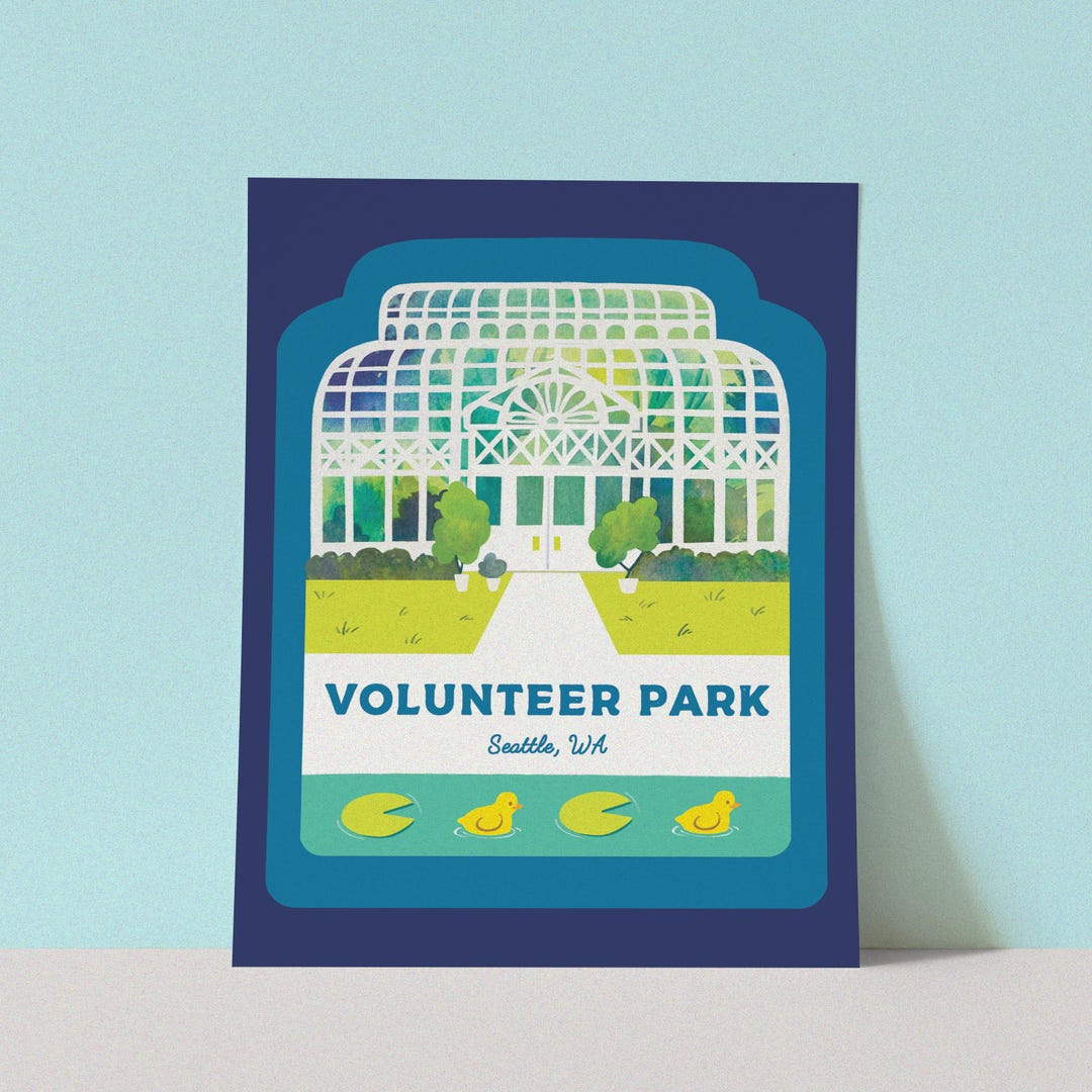 Volunteer Park | Seattle Parks, Art Print, Watercolor Painting Nature ...