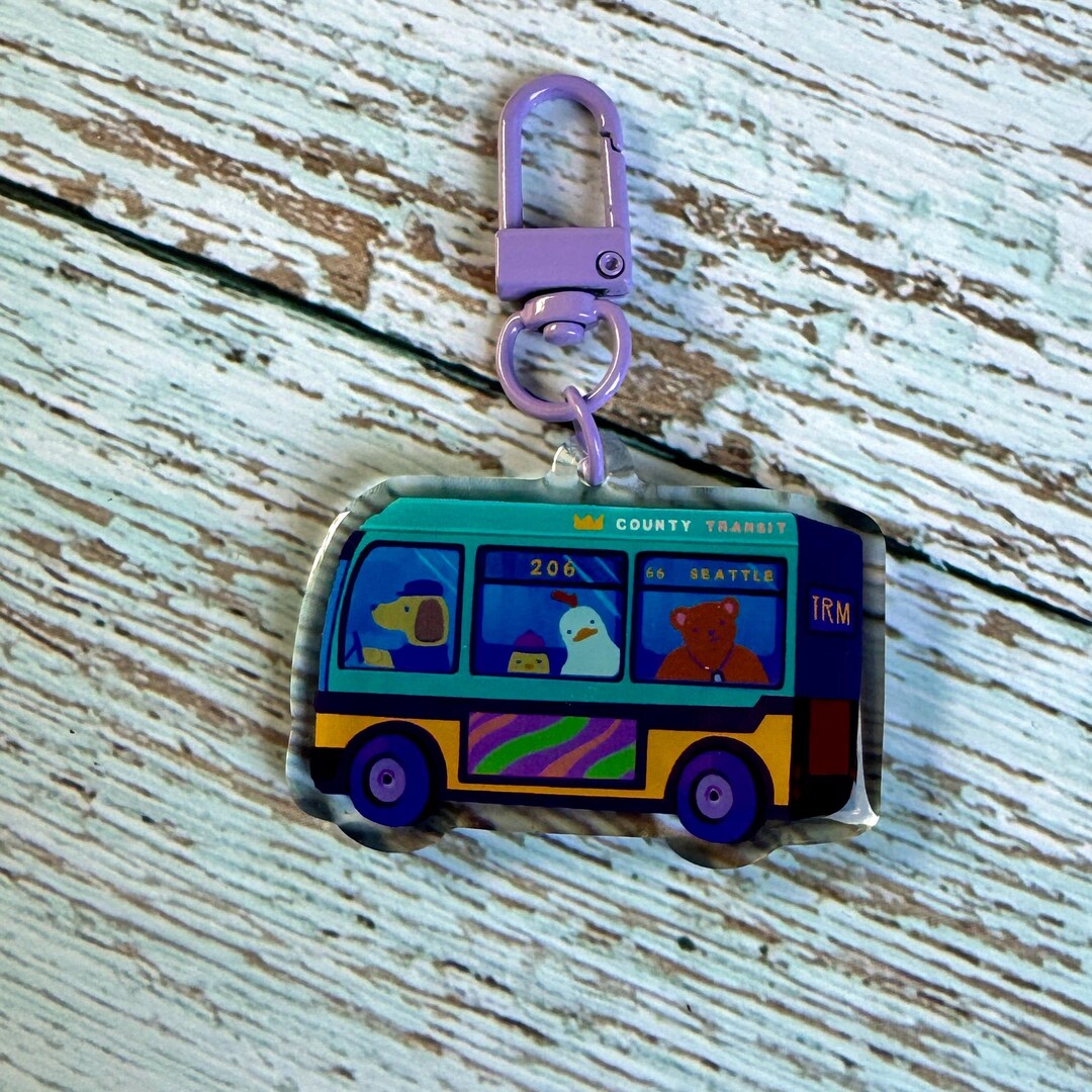 Bus Keychain | Seattle Keychain, Seattle Gift, PNW Gift, Seattle ...