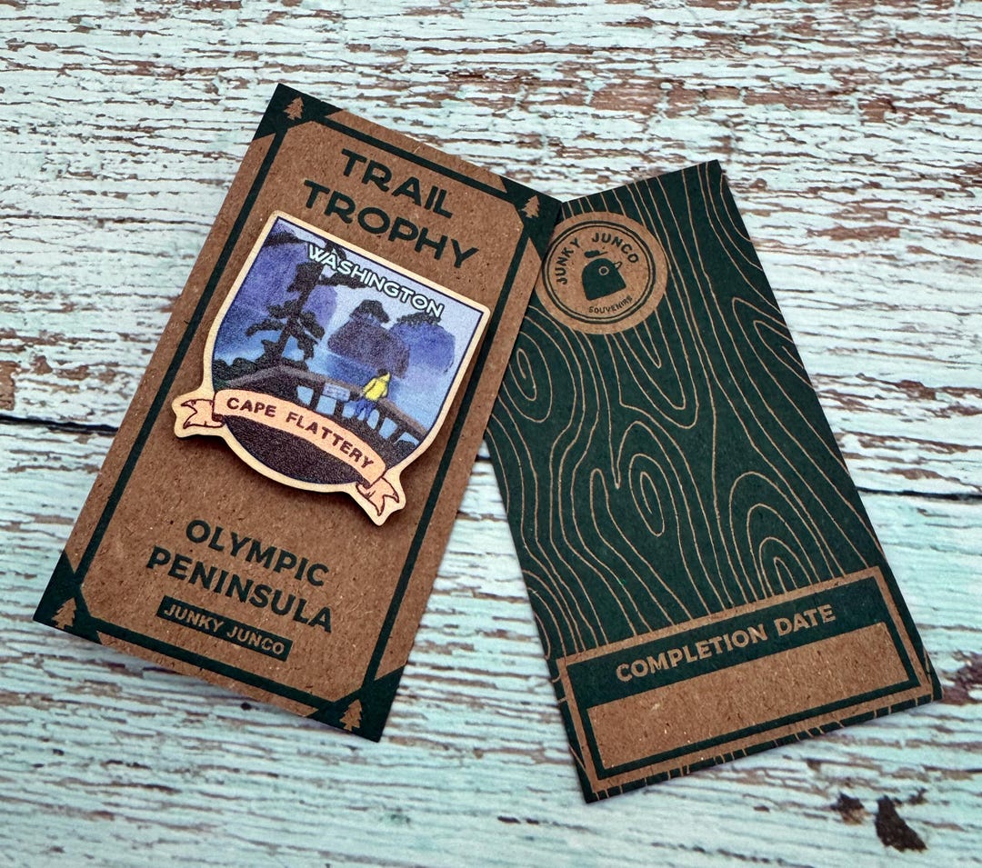 Cape Flattery | Trail Trophy, Wooden Pin, Hiking, PNW - Etsy