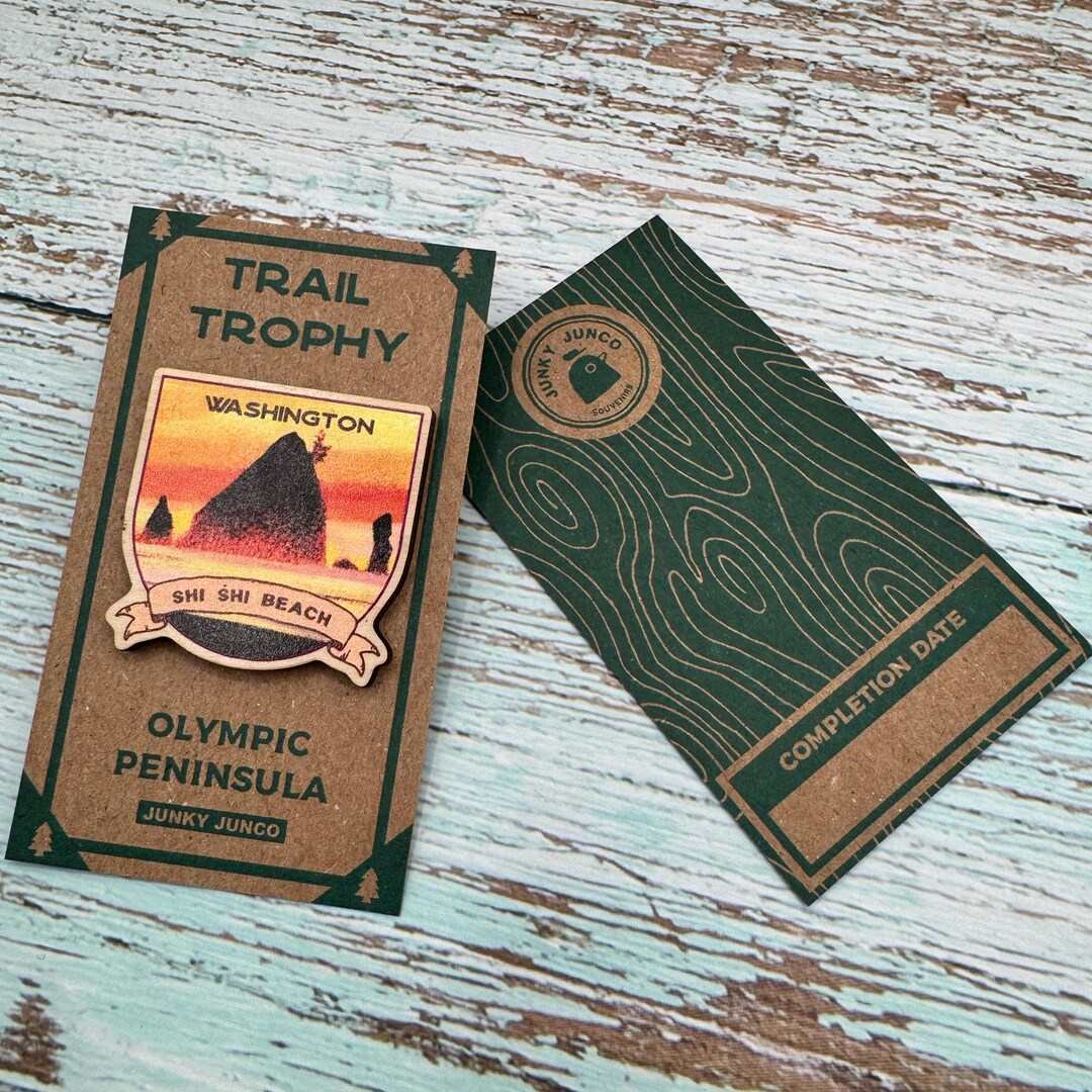 Shi Shi Beach | Trail Trophy, Wooden Pin, Hiking, PNW - Etsy
