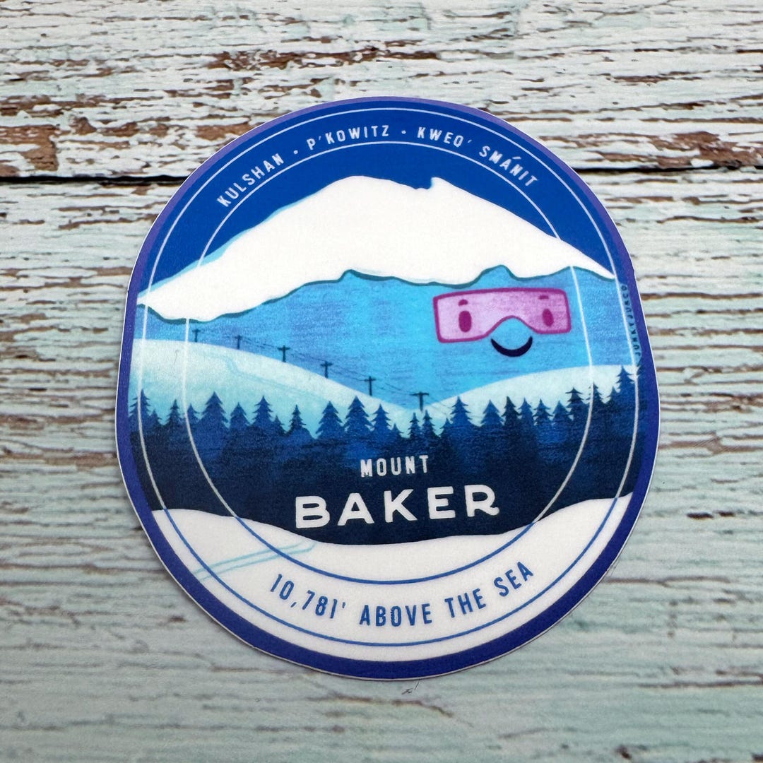 Mount Baker | Mountain Sticker, Hiking Sticker, PNW, Pacific Northwest ...