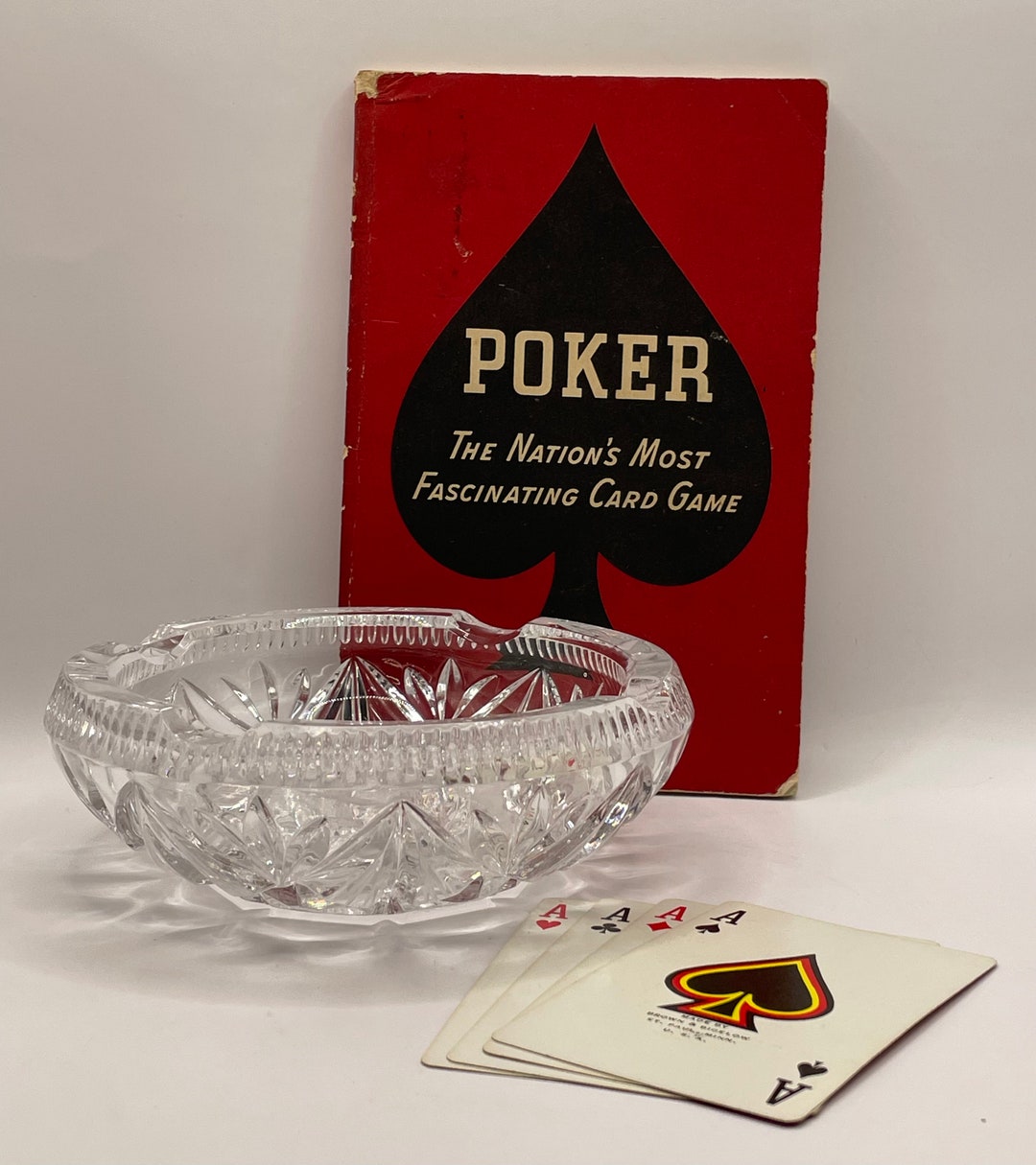 American Brilliant Cut Glass Ashtray With Circa 1941 Poker Book - Etsy