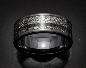 Obsidian Meteorite Ring - Etsy