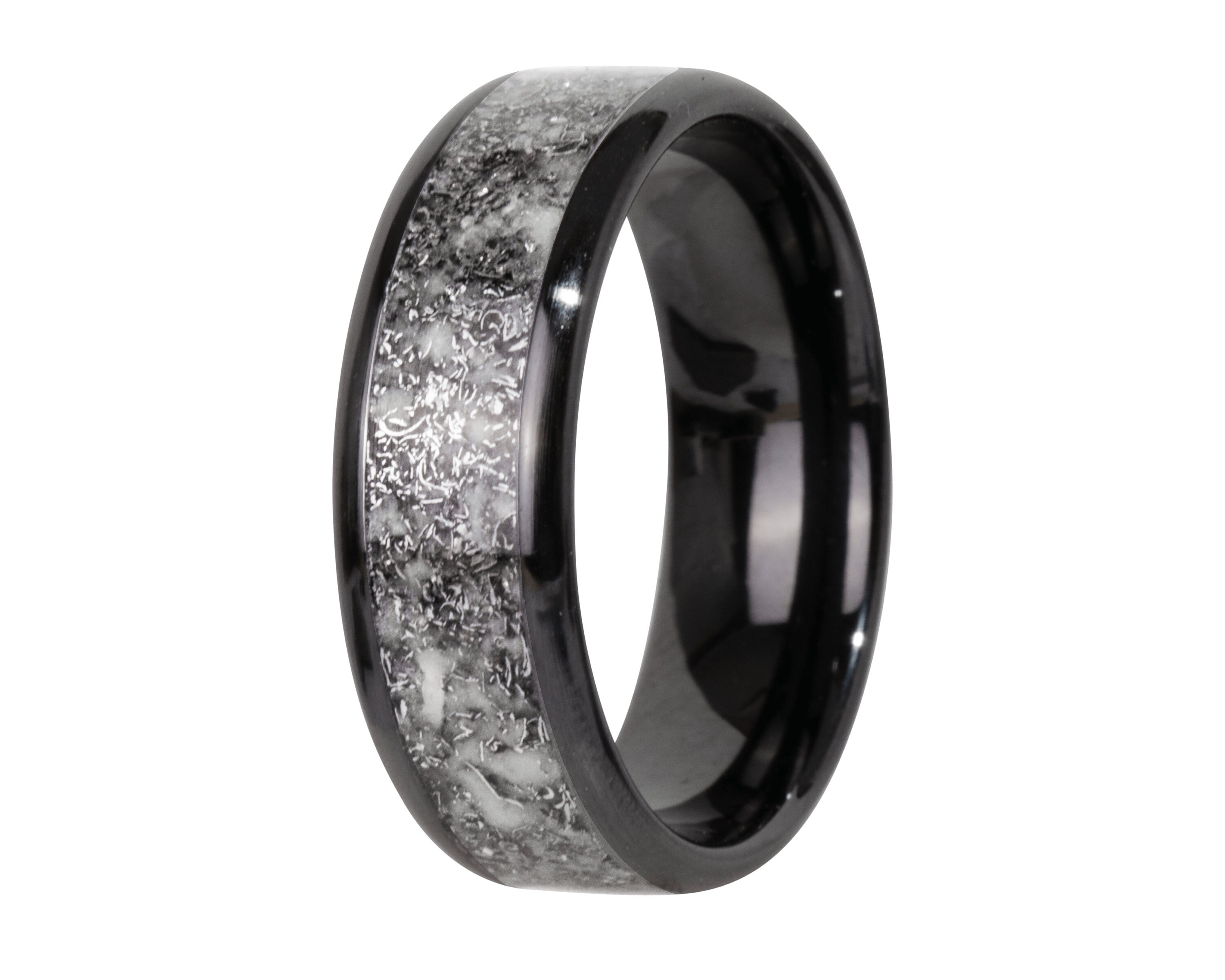 Meteorite Glow Ring Black Ceramic Resin Mens Wedding Band | Etsy