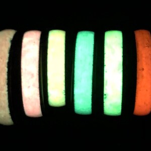 Glow Ring Carbon Fiber Pink Ring Domed Ring Any Color Thin - Etsy