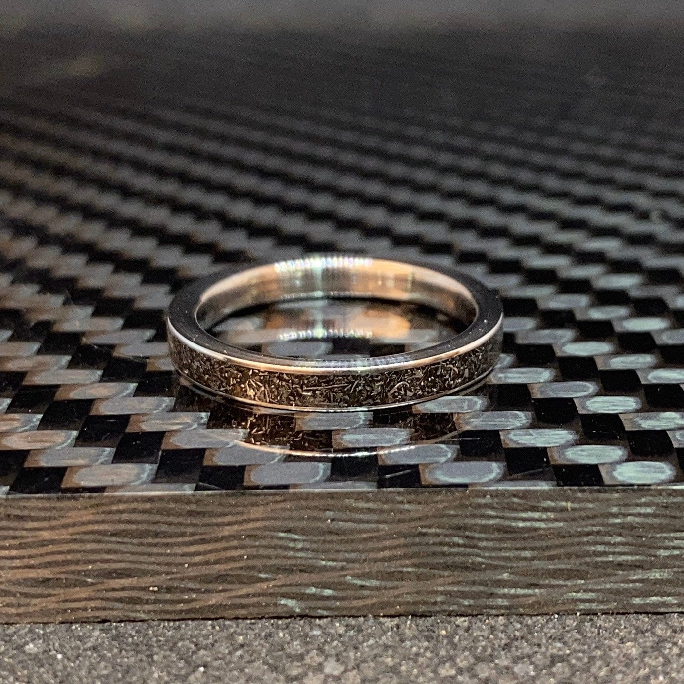 Asteroid Belt Dainty Meteorite Ring Titanium Band - Etsy