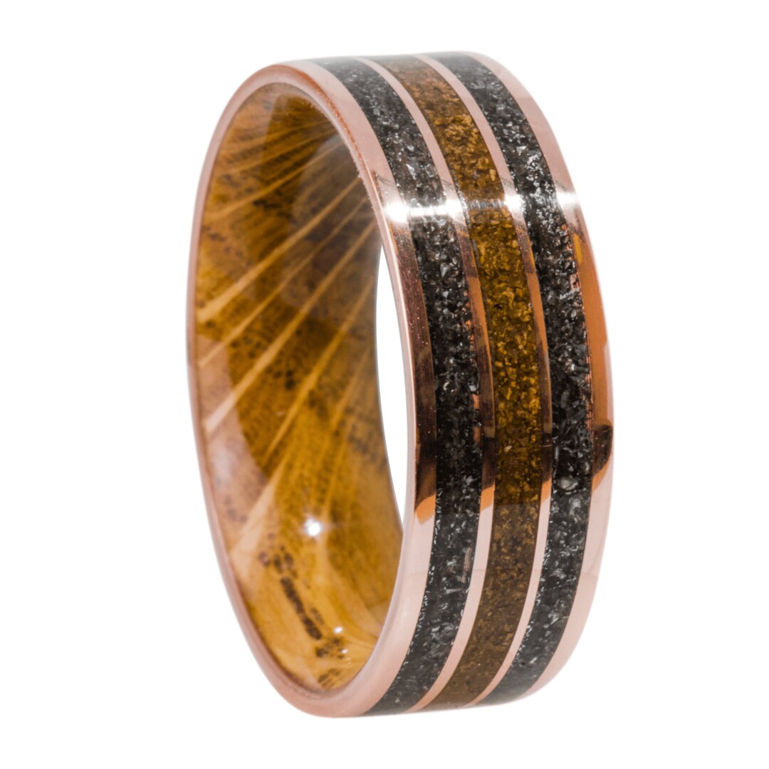 Old Fashioned Monolith - Meteorite Ring With Rustic Copper and Whiskey ...