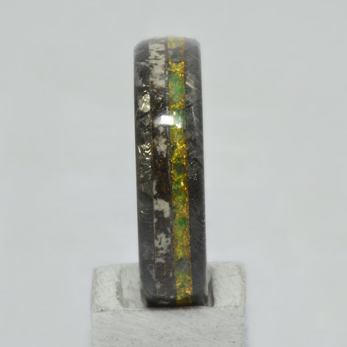 Dinosaur Meteorite Ring, With Emerald, 24k Gold, and Glow! Women or ...