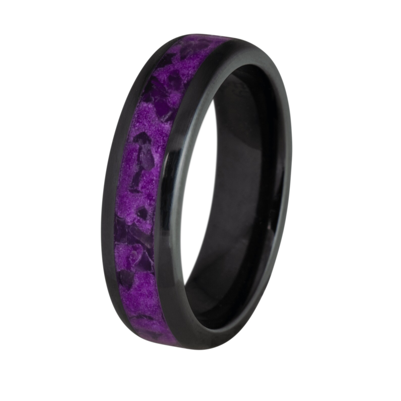 Royal Nova Amethyst Purple Glow Ring Black Ceramic Natural - Etsy