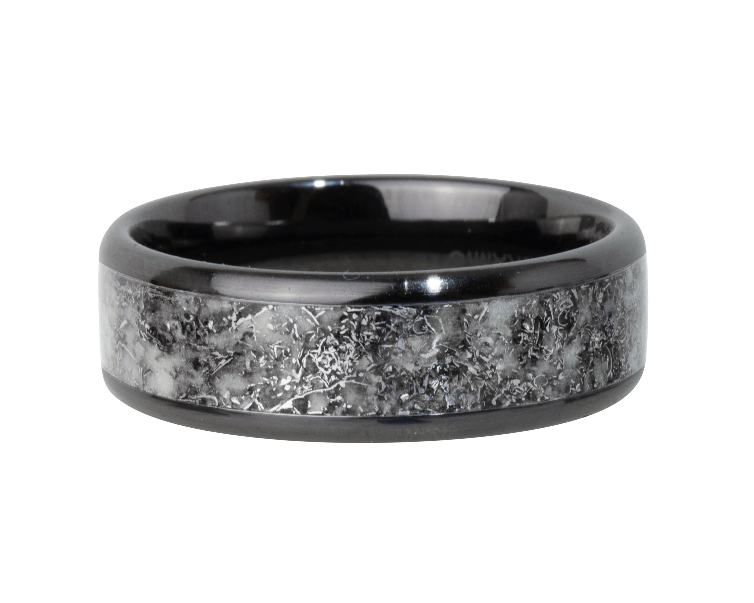 Meteorite Glow Ring Black Ceramic Resin Mens Wedding Band | Etsy