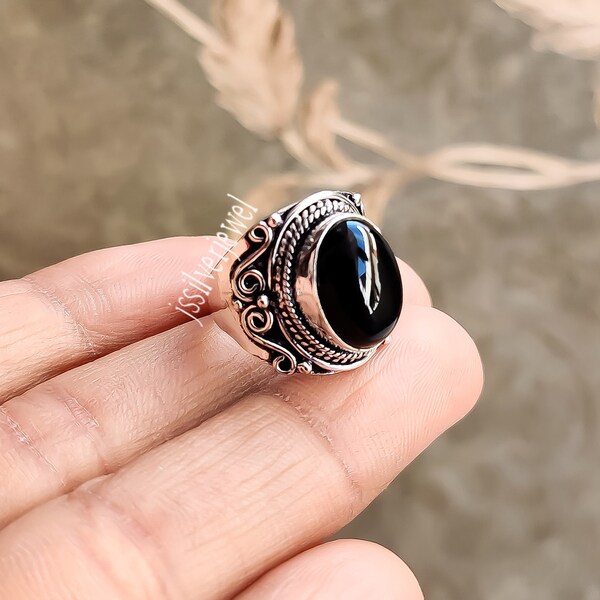 Onyx Ring - Etsy