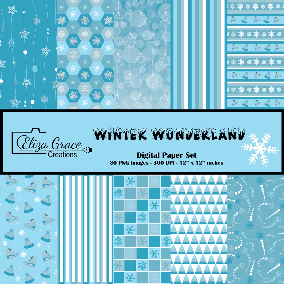 Christmas Winter Wonderland Digital Paper Set - Etsy