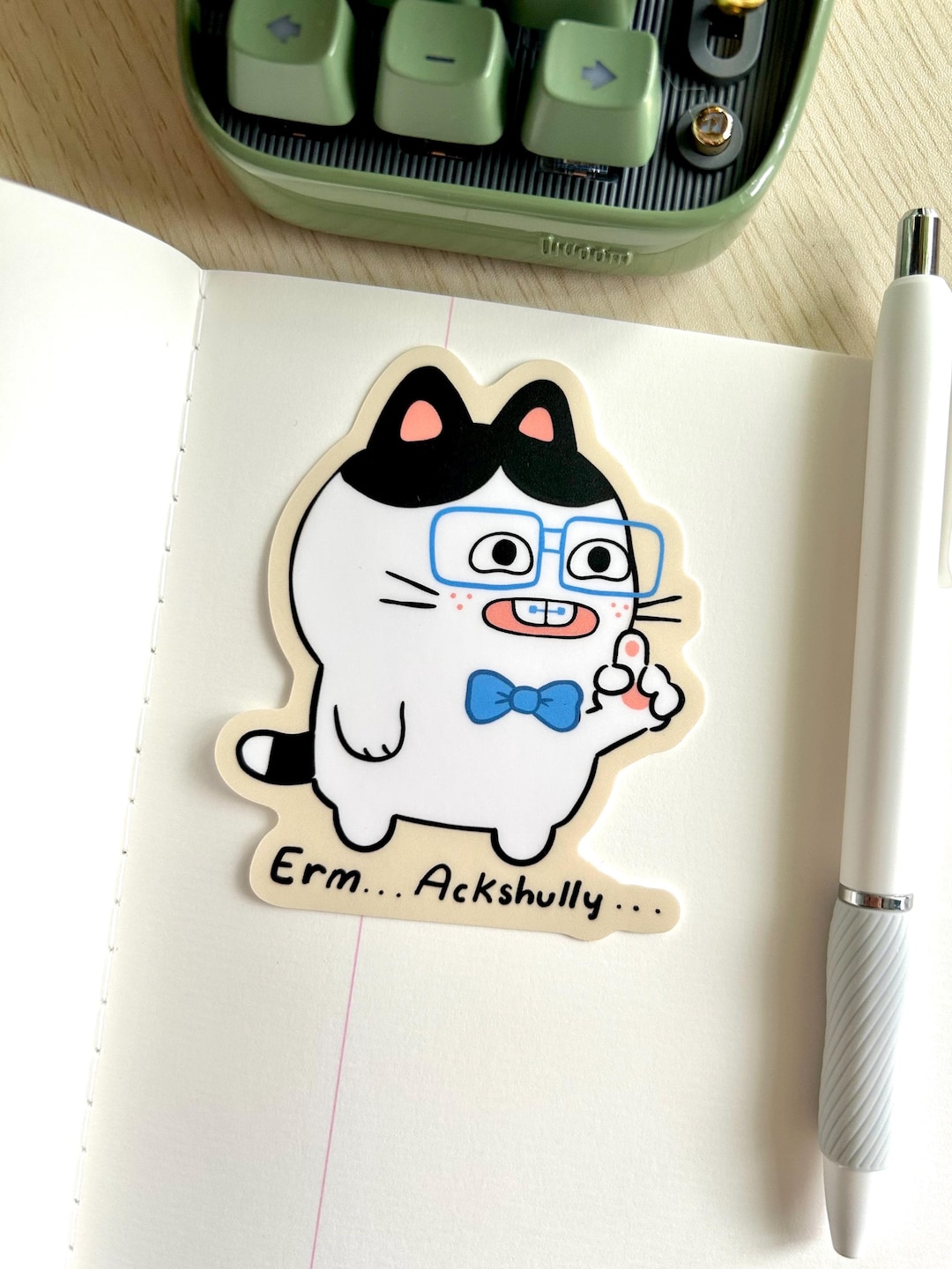 Nerd Meme Cat Vinyl Sticker - Etsy