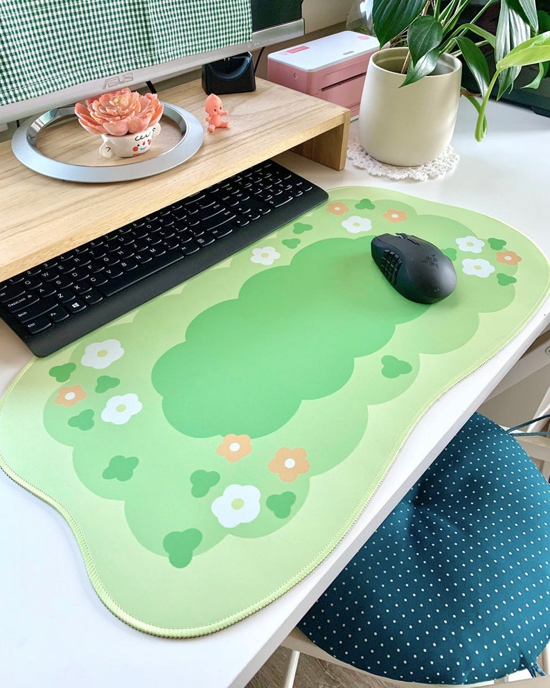 Grass Patch Green Cute Computer Desk Mat - Etsy