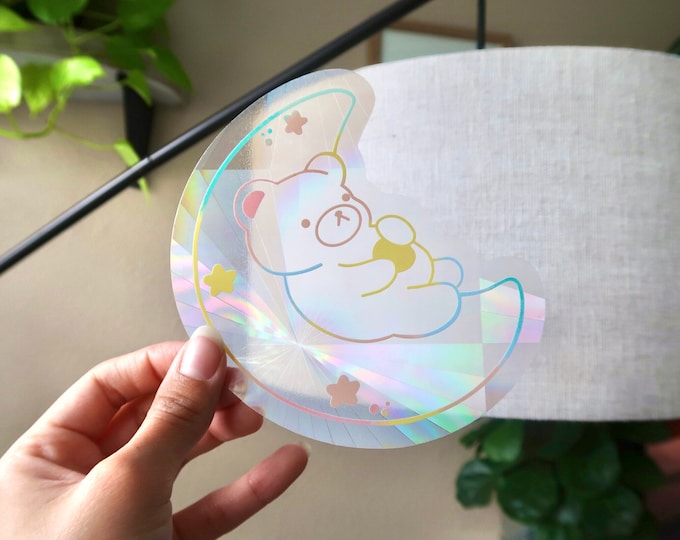 Sun-catcher Sticker Moon Bear - Etsy