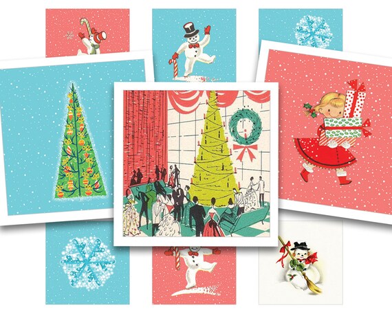Printable Collage Sheet Mod Christmas 48 Pcs 1/25mm | Etsy
