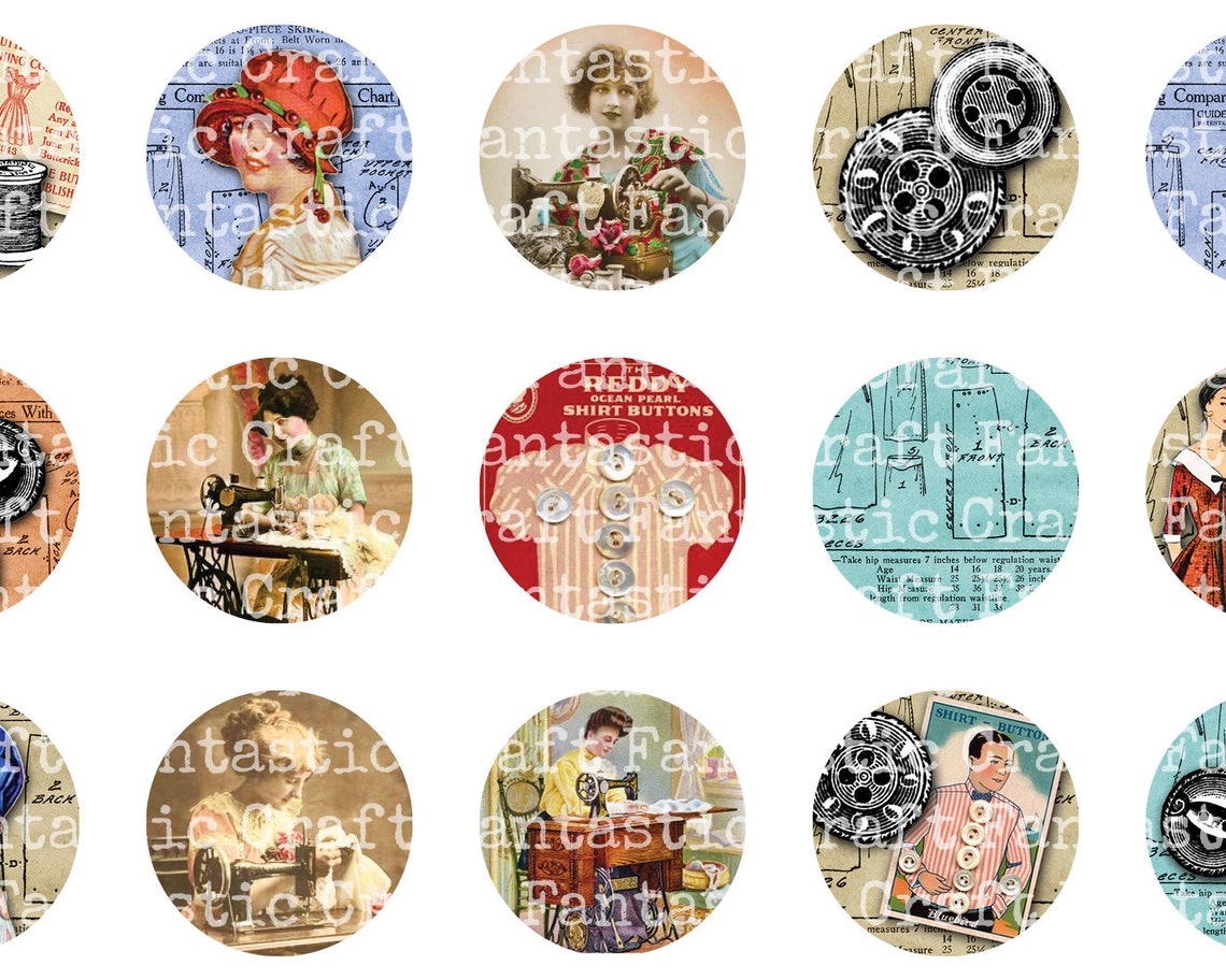 Printable Collage Sheet Sewing and Fashion 48 Pcs - Etsy