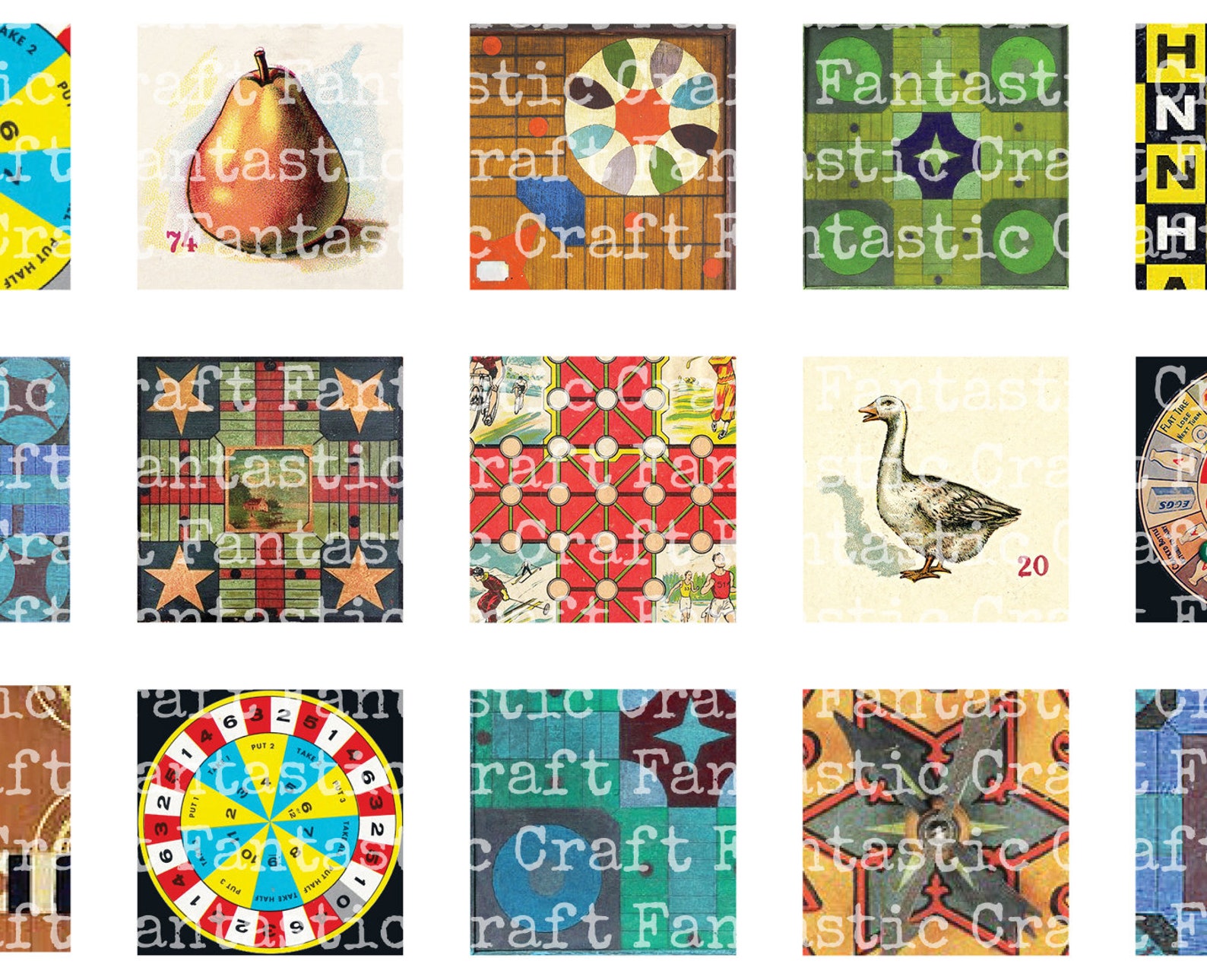 Printable Collage Sheet Vintage Board Games 48 Pcs - Etsy