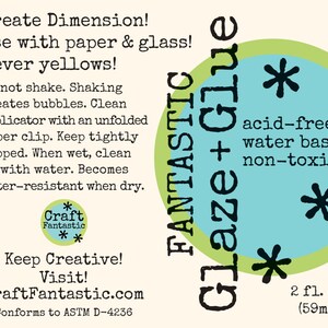 FANTASTIC GLAZE & GLUE • 2oz Acid-free Acrylic • Create Crystal Clear ...