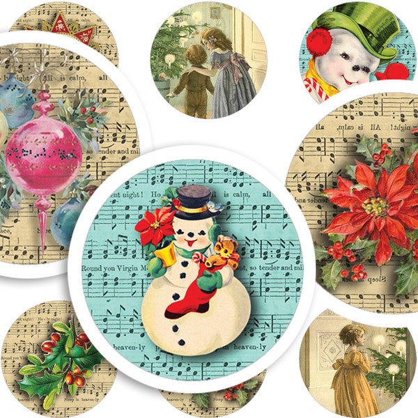 Digital 2 Inch Round Christmas Images - Etsy