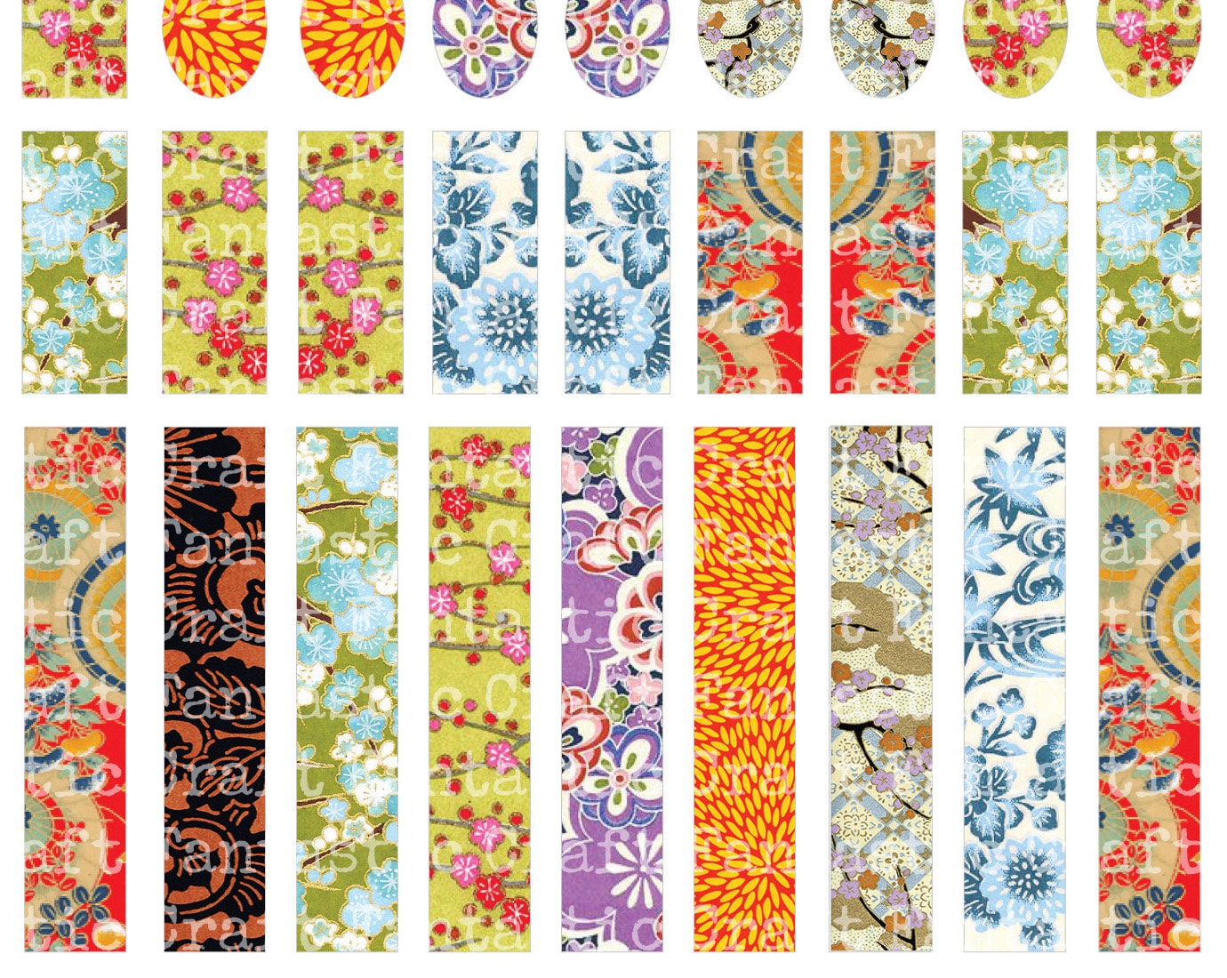 Printable Collage Sheet Japanese Paper 178 Pcs Tiny | Etsy