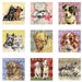 Printable Collage Sheet • Vintage Dog Portraits • 48 Pcs 1"/25mm Square ...