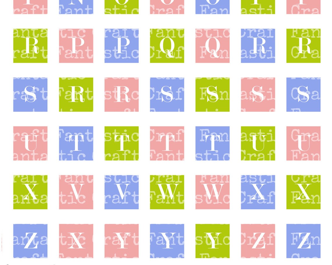 Printable Collage Sheet Pastel Alphabet 168 pcs 12mm | Etsy