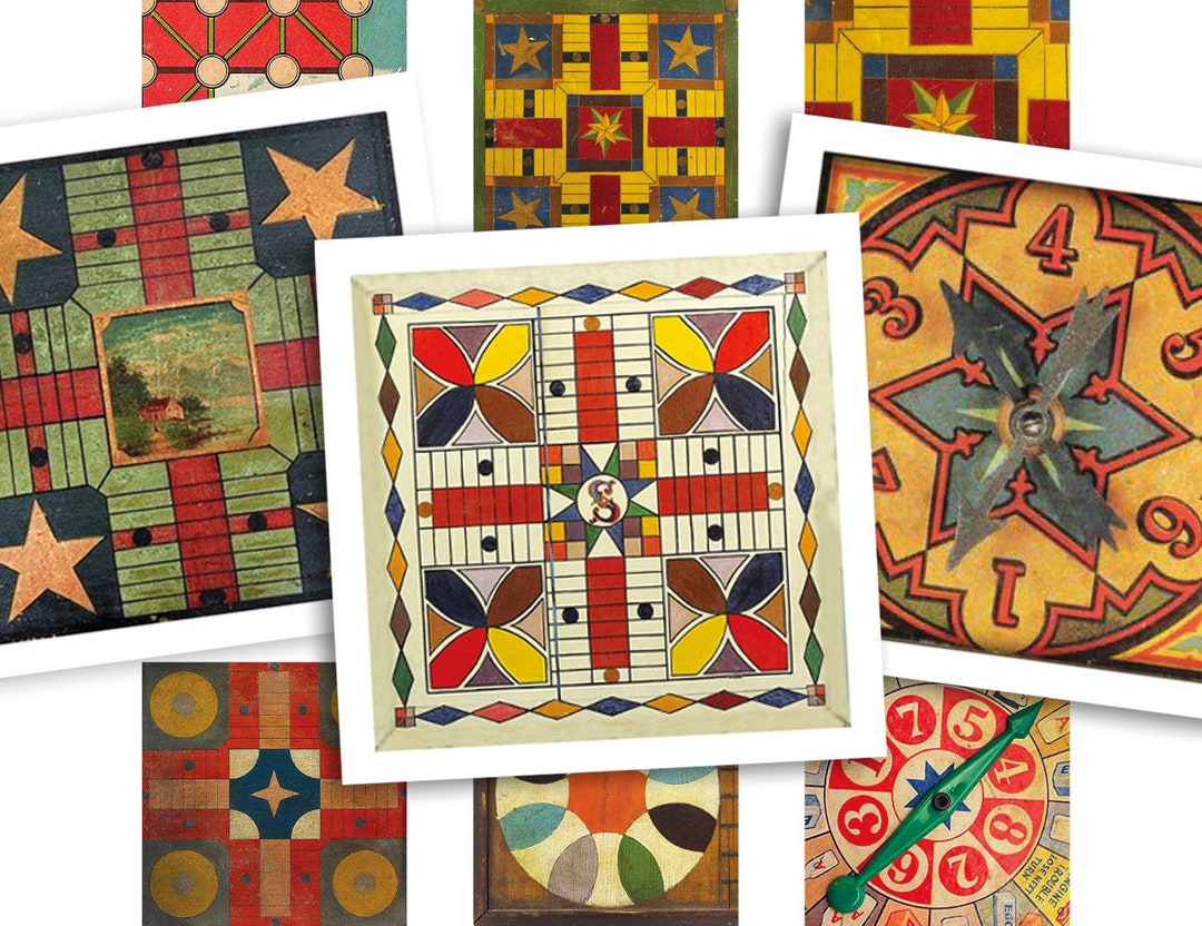 Printable Collage Sheet • Vintage Board Games • 48 Pcs 1"/25mm Square ...