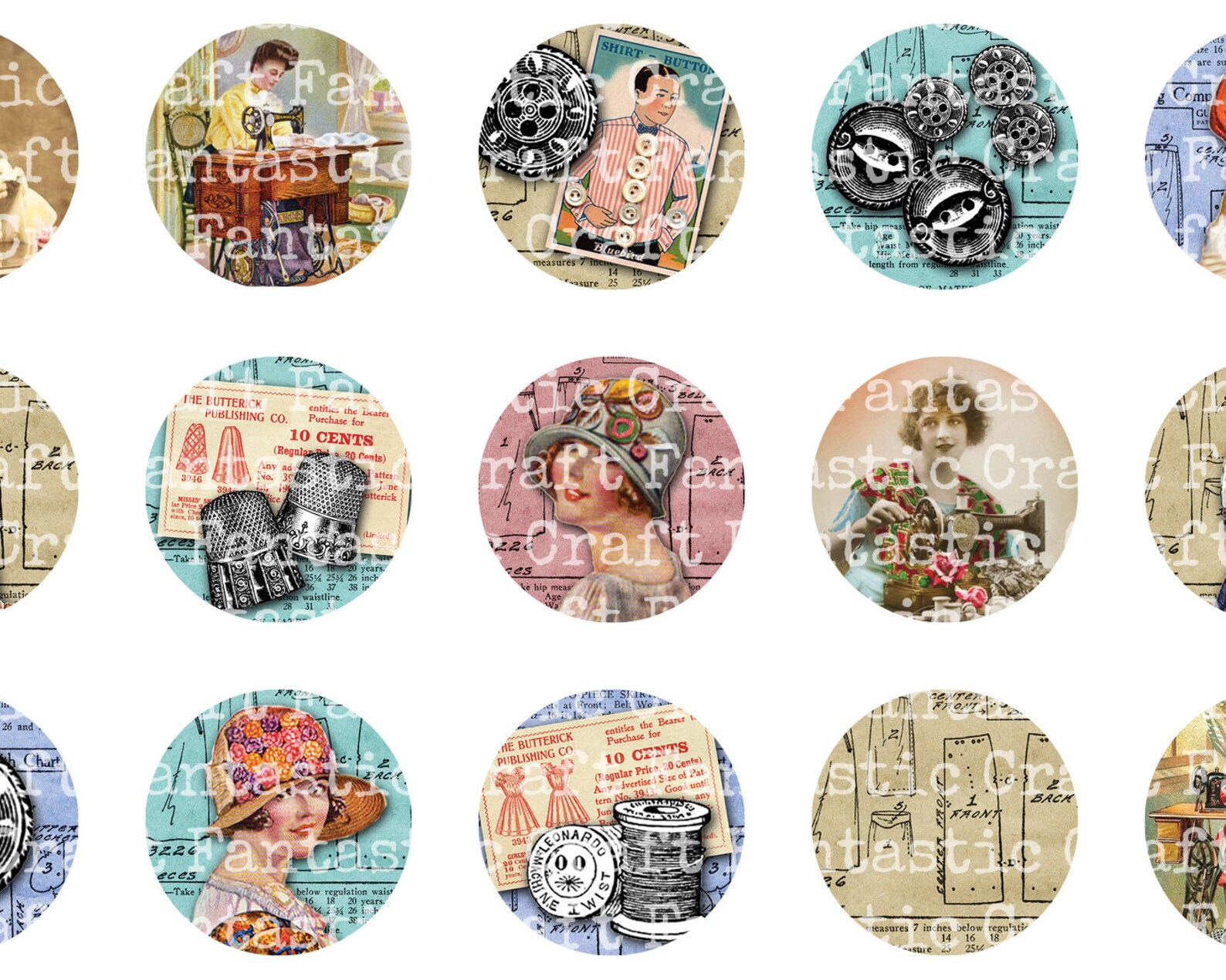 Printable Collage Sheet Sewing and Fashion 48 Pcs - Etsy