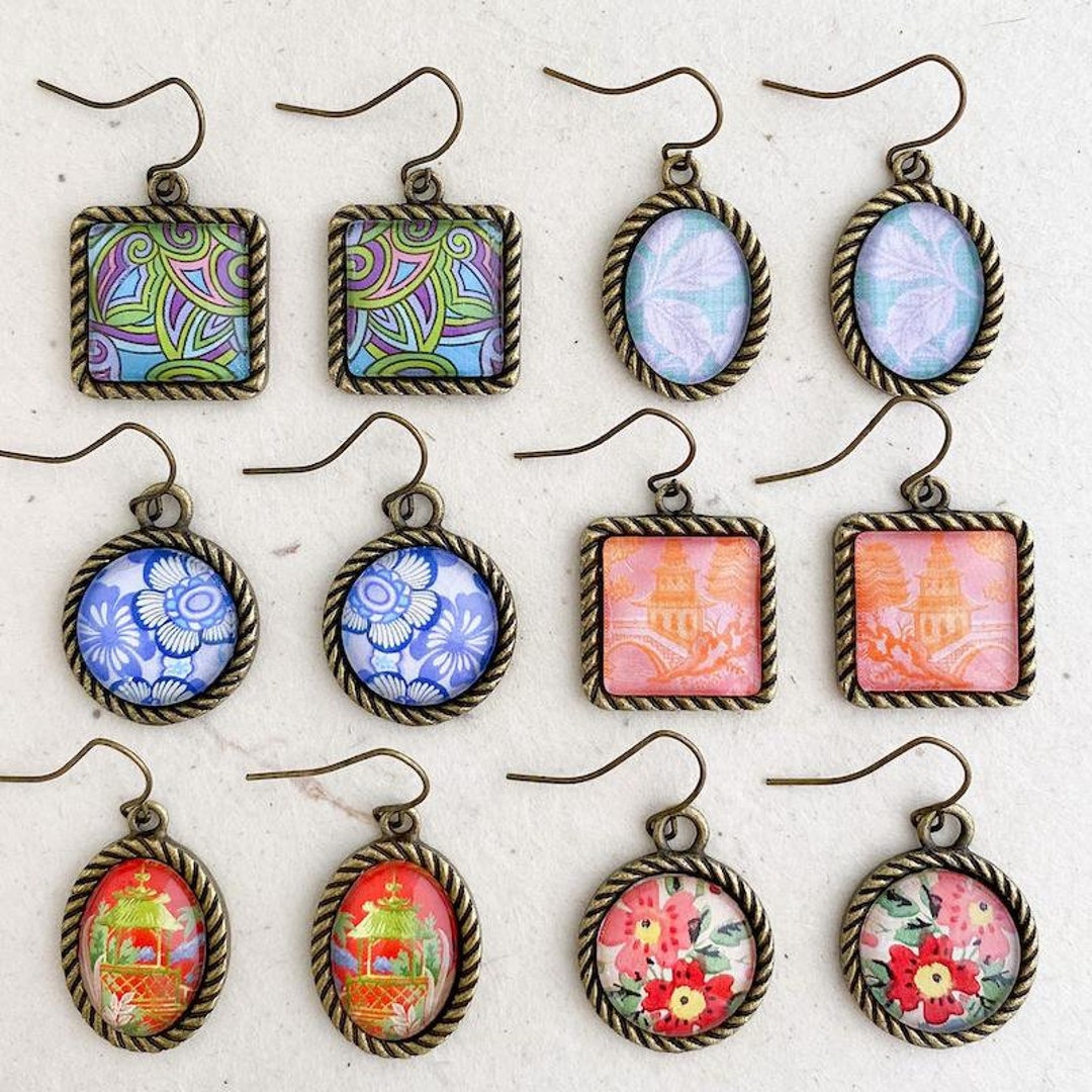 DIY Earring Craft Kit • Make Six Pairs of Earrings • Antique Silver or ...