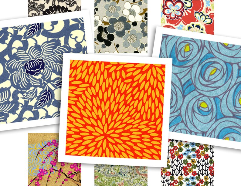Printable Collage Sheet Japanese Paper 48 Pcs 1/25mm - Etsy