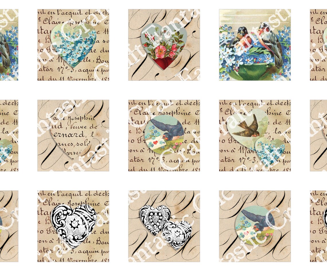 Printable Collage Sheet Forget-me-not 48 Pcs 1/25mm - Etsy