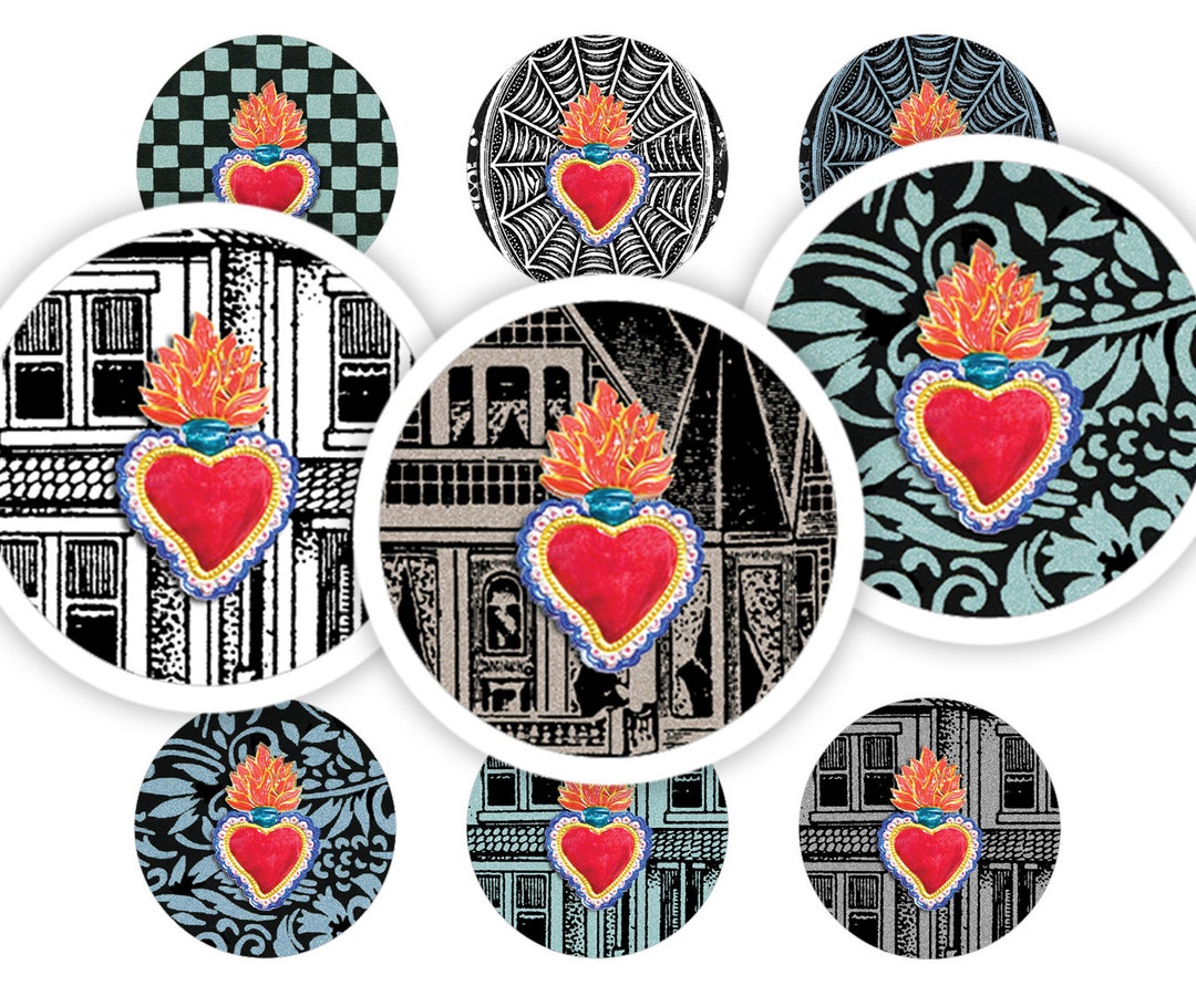 Printable Collage Sheet Burning Love 48 Pcs 1/25mm - Etsy