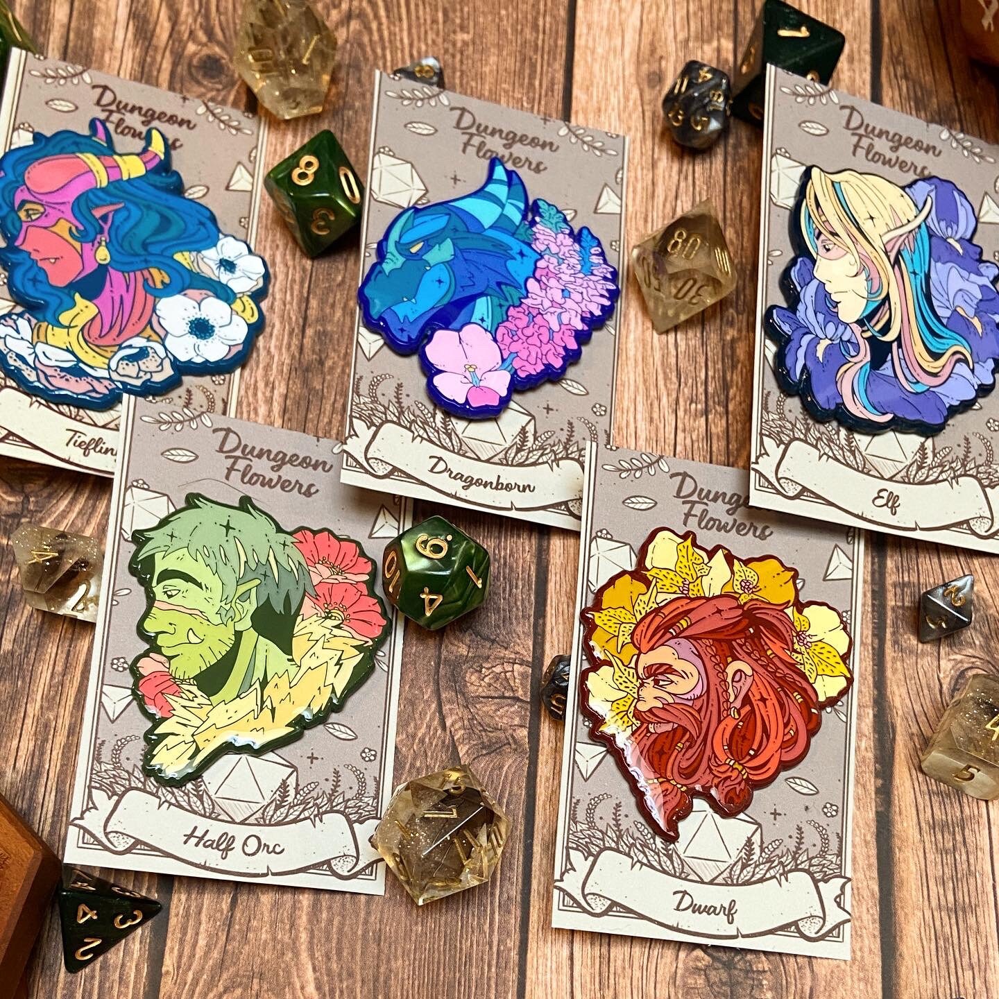 DND Dungeon Flowers Pins - Etsy