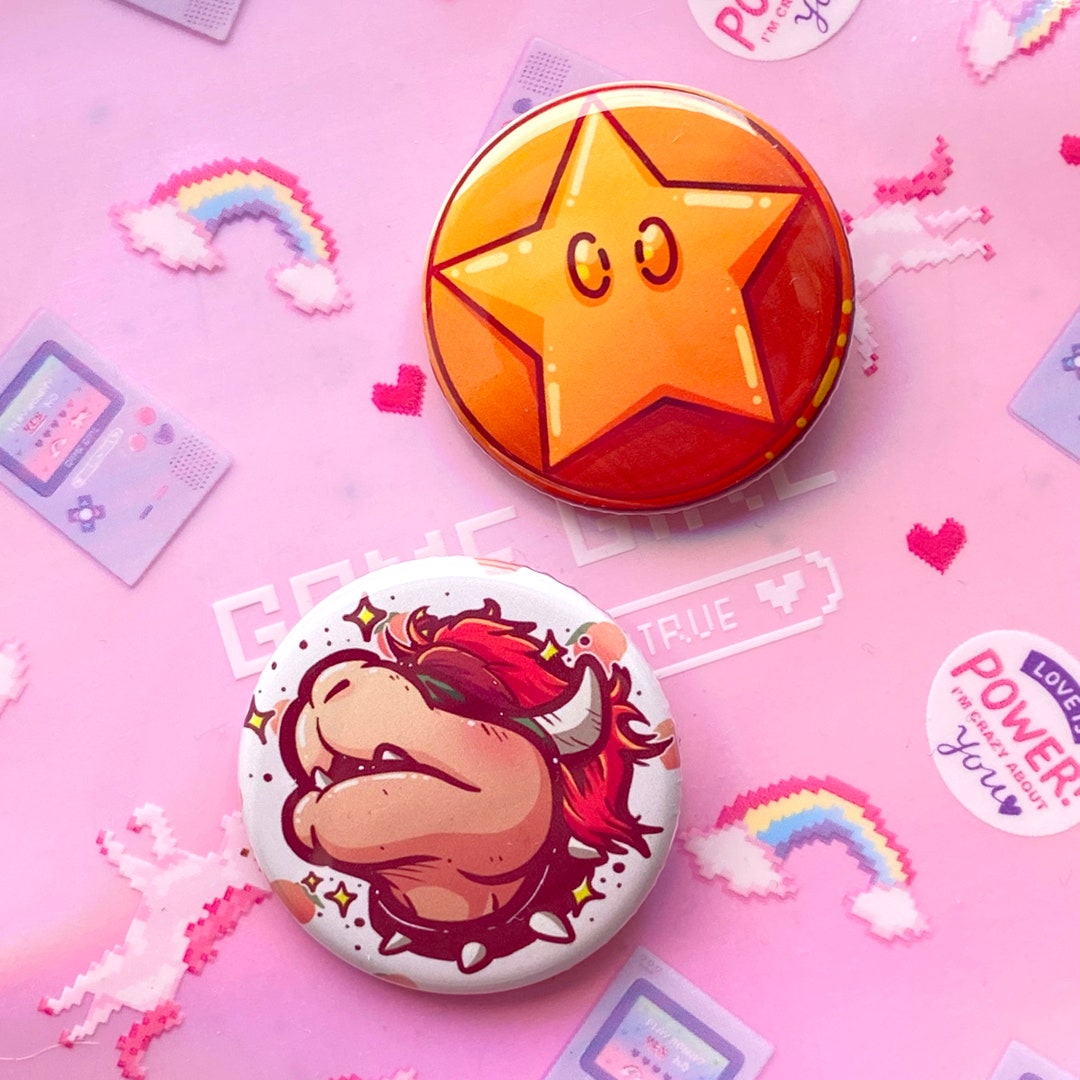Mario Fanart Buttons - Etsy